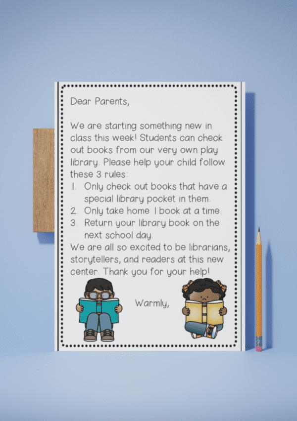 Story Time Library Dramatic Play Center