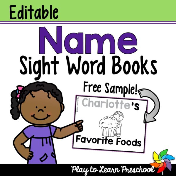 Editable Name Sight Word Books - Play to Learn Preschool