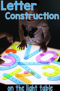 Light Table Letter Construction - Play to Learn Preschool
