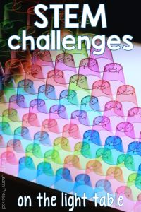 Light Table STEM challenges - Play to Learn Preschool