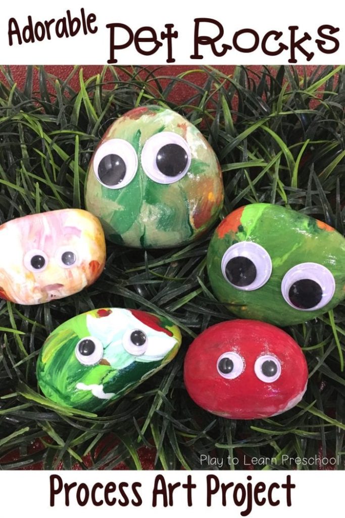 Pet Rock Process Art Project for preschoolers - Play to Learn Preschool