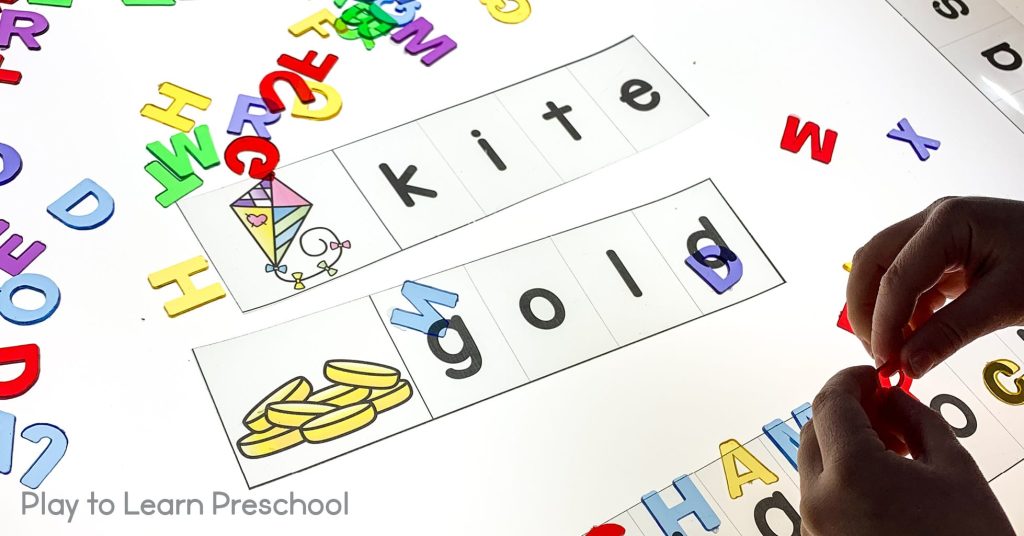 Build a Word Light Table Literacy Center for Preschool - Play to Learn ...