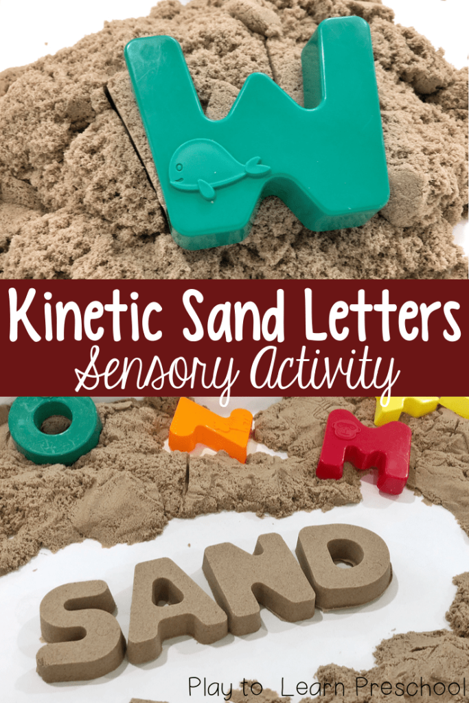 Sensory Table Kinetic Sand Letter Molds - Play to Learn Preschool