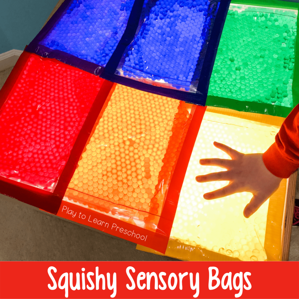 Sensory Squishy Bags Light Table Activity - Play to Learn Preschool