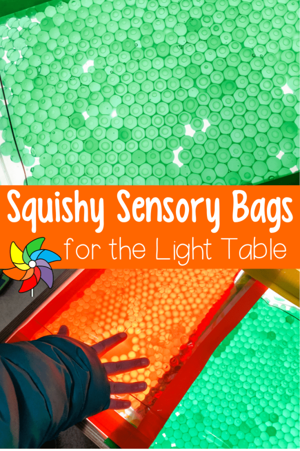 Sensory Squishy Bags Light Table Activity - Play to Learn Preschool