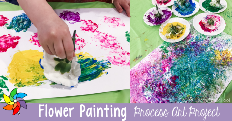 Painting with Flowers - Spring Process Art Project for Preschoolers