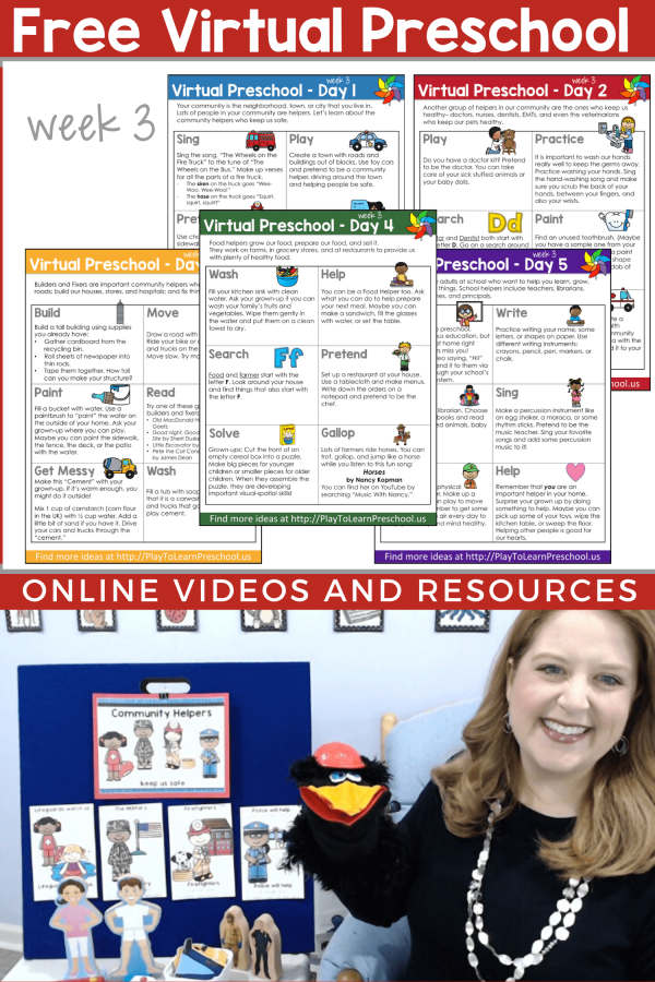 Free Virtual Preschool - online Circle Time videos - Play to Learn ...