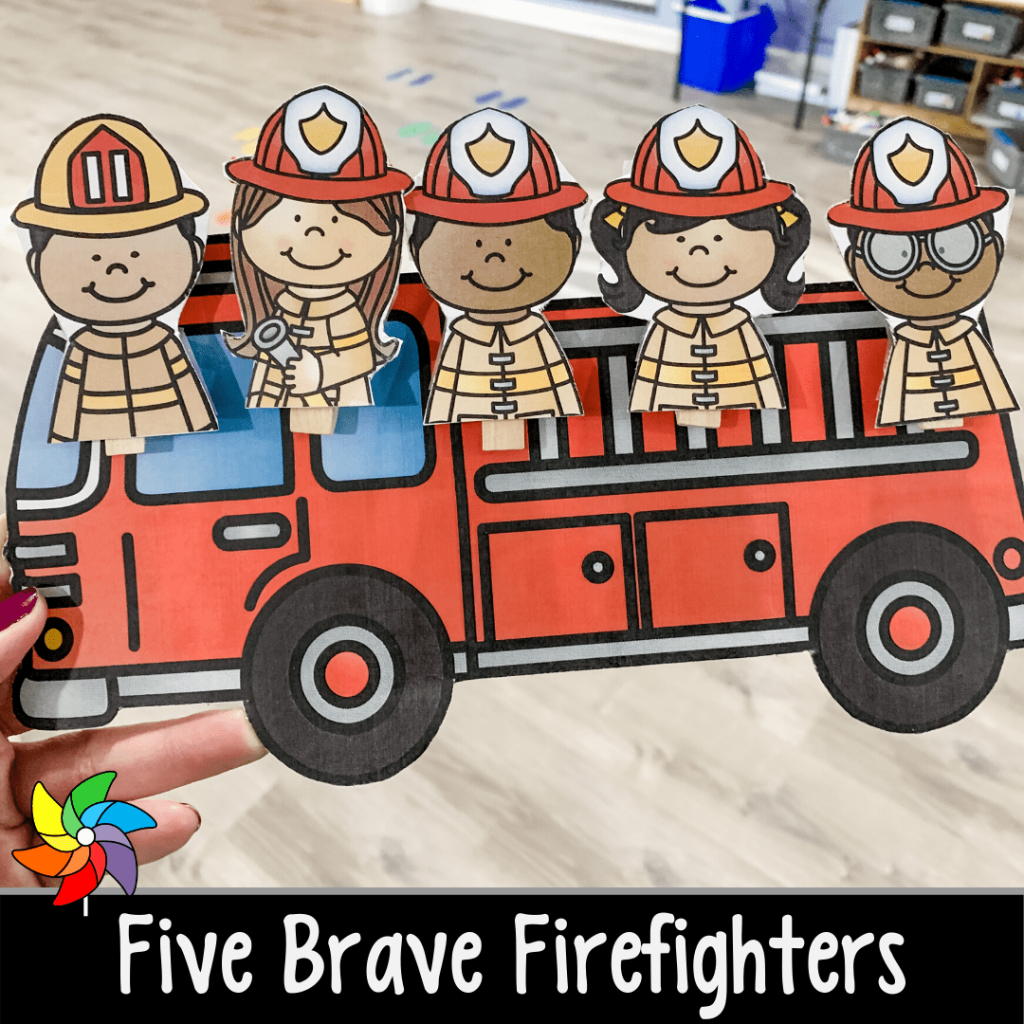 Five Brave Firefighters Chip Clip Poem - Play to Learn Preschool
