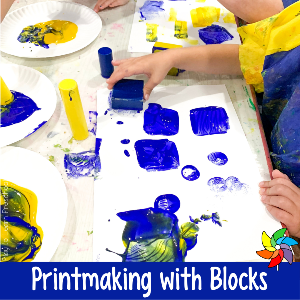 Printmaking with Blocks Process Art Project for Preschoolers - Play to ...
