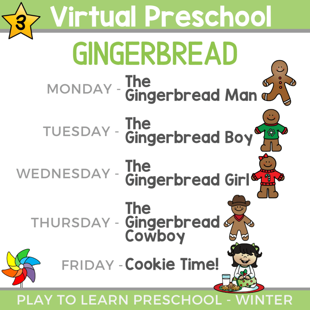 Gingerbread Unit Virtual Preschool - Play to Learn Preschool