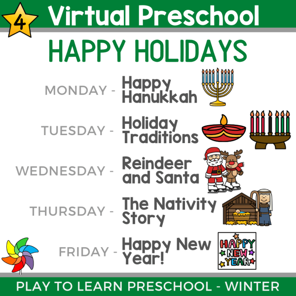 Holiday Unit Virtual Preschool - Play to Learn Preschool