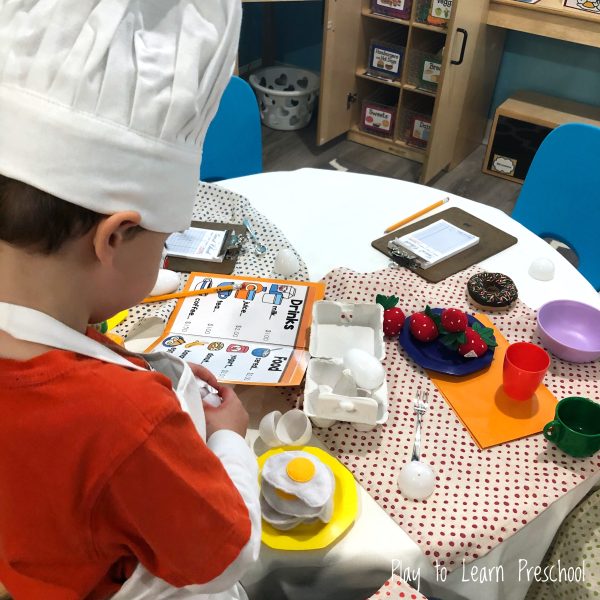 Restaurant Dramatic Play Center for Preschoolers