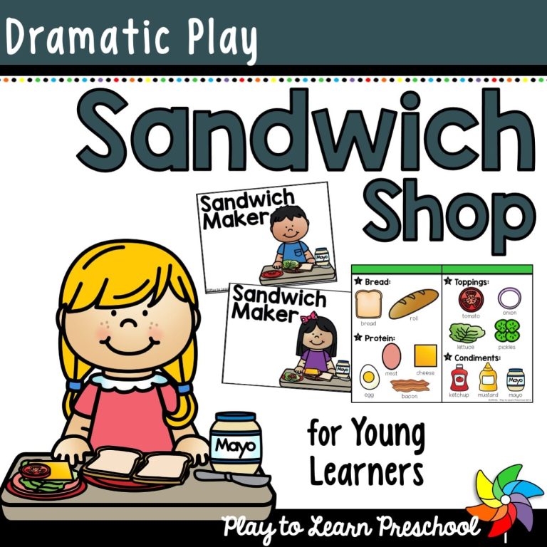 Sandwich Shop Dramatic Play Center for Preschoolers