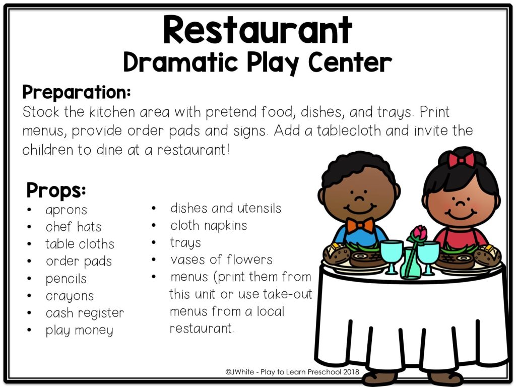 Restaurant Dramatic Play - Play to Learn Preschool