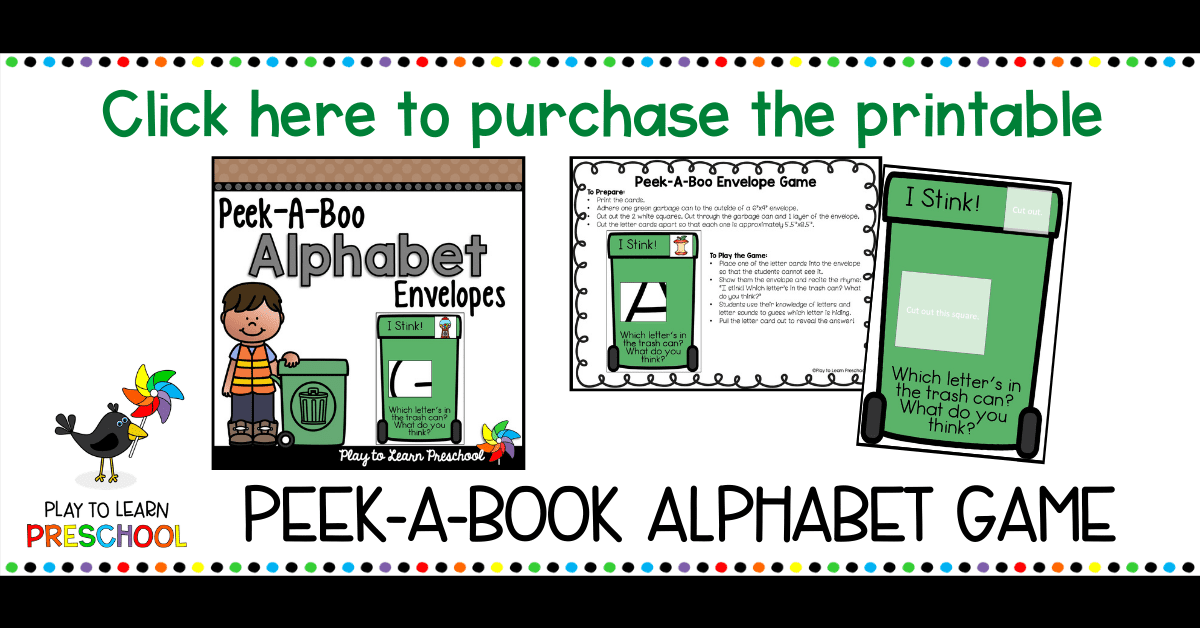 Alphabet Peek-A-Boo Envelope game - Play to Learn Preschool