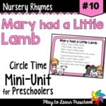 Mary Had a Little Lamb Lesson Plan | Play to Learn Preschool
