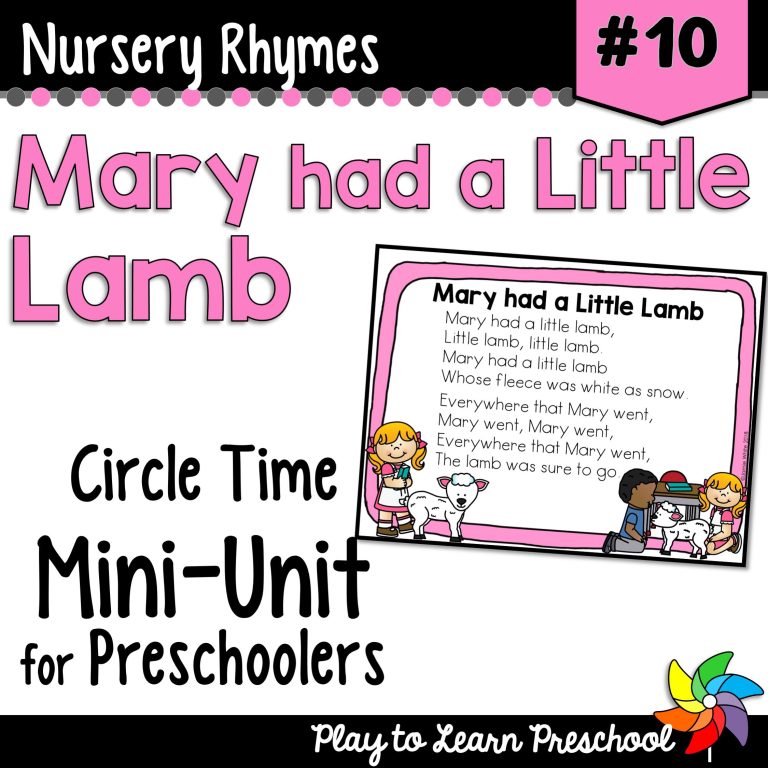 Nursery Rhyme Activities for the Preschool Classroom