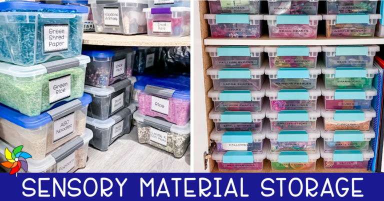 How to Store Sensory Materials in a Preschool Classroom - Play to Learn ...
