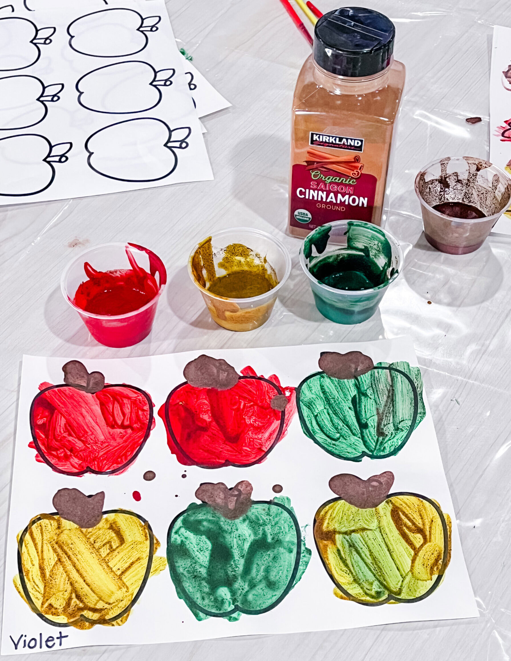 Scented Apple Painting - Play to Learn Preschool