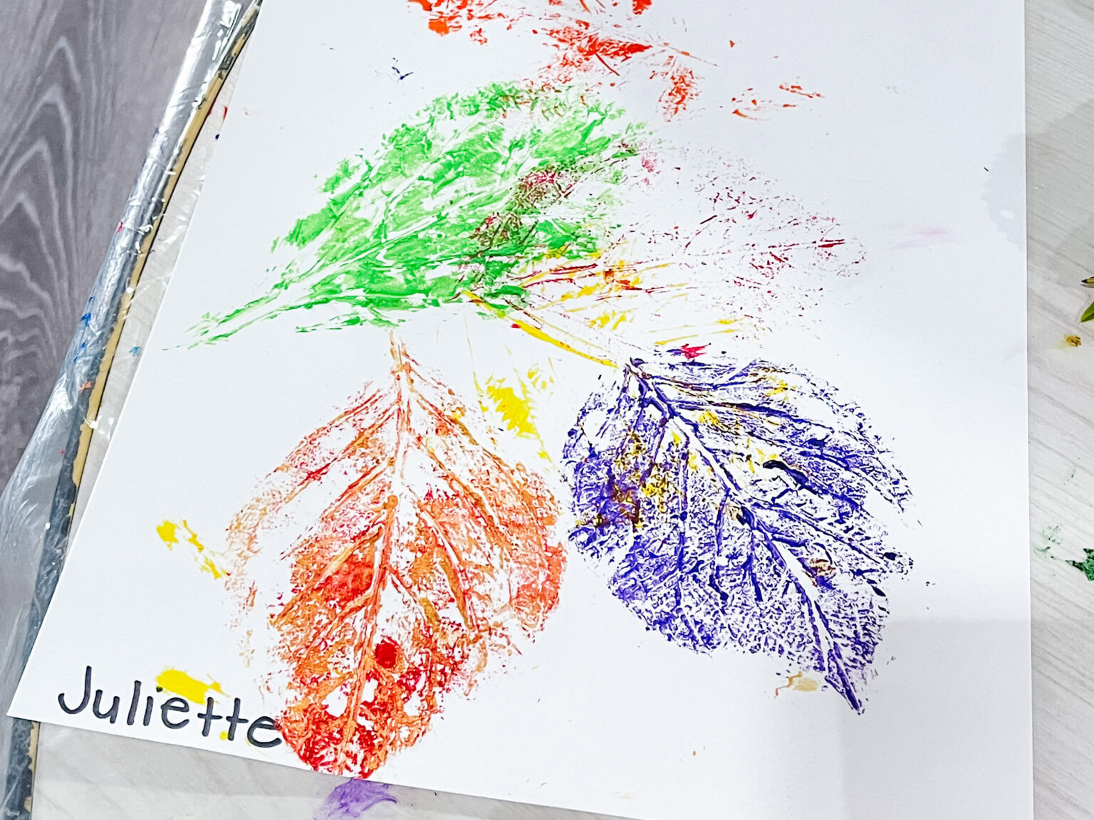 Leaf Print Art for the Preschool Classroom - Play to Learn Preschool