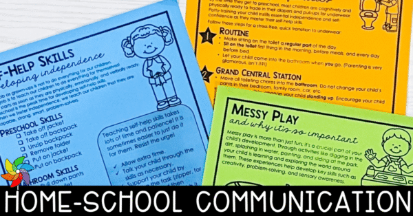 Preschool Handouts for Essential School-Home Communication - Play to ...
