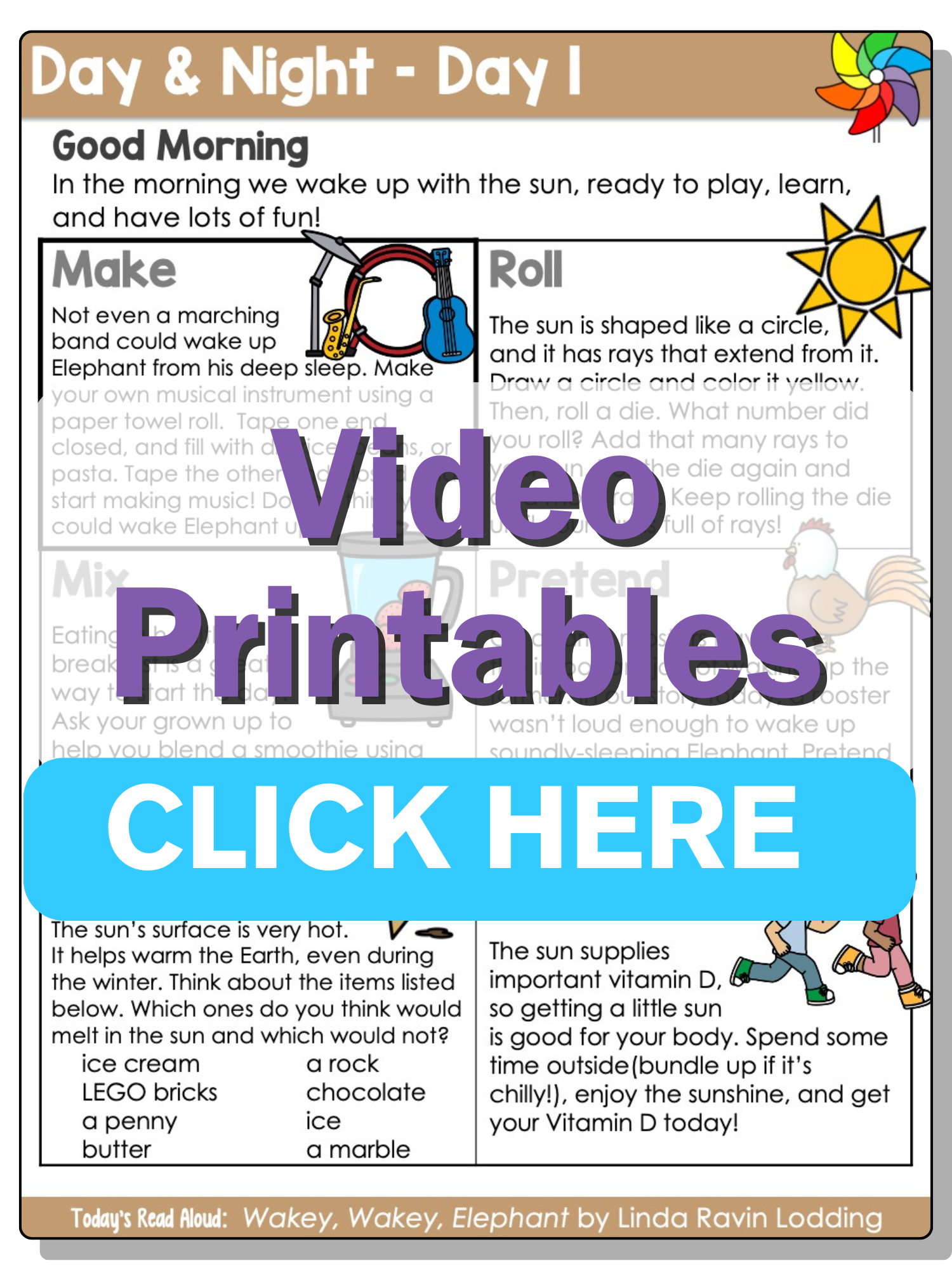 Day and Night Preschool Circle Time - Play to Learn Preschool