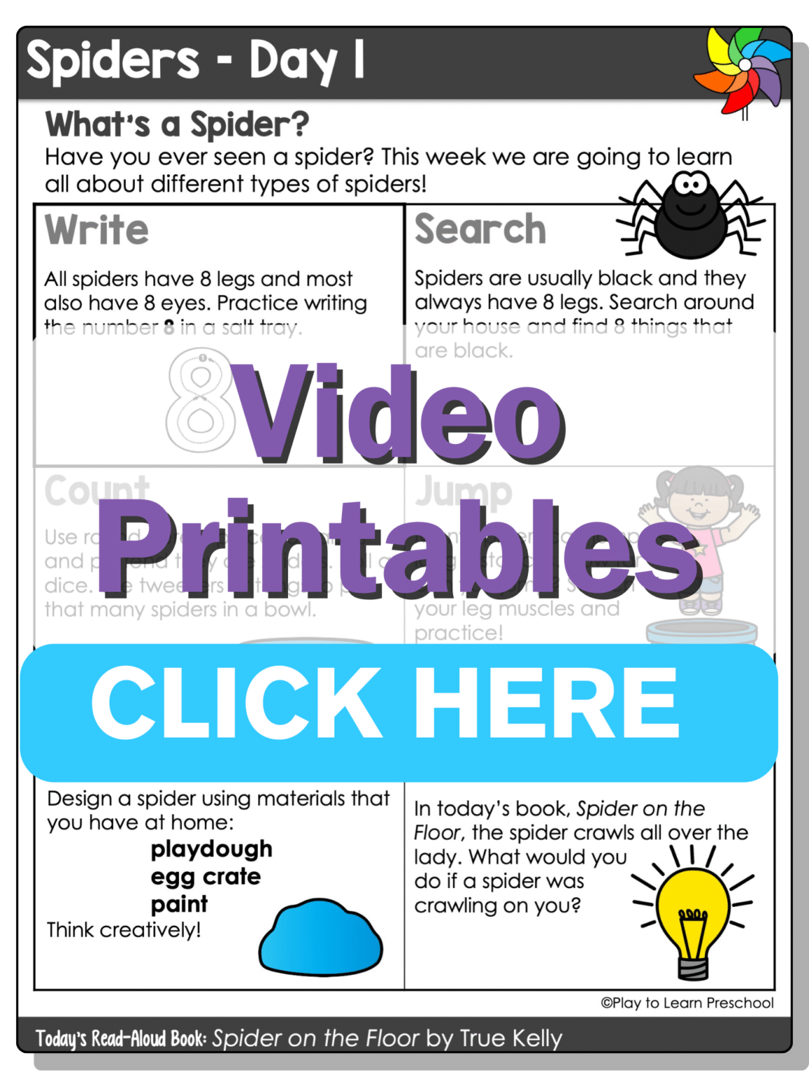 Spiders Circle Time for Preschool - Play to Learn Preschool