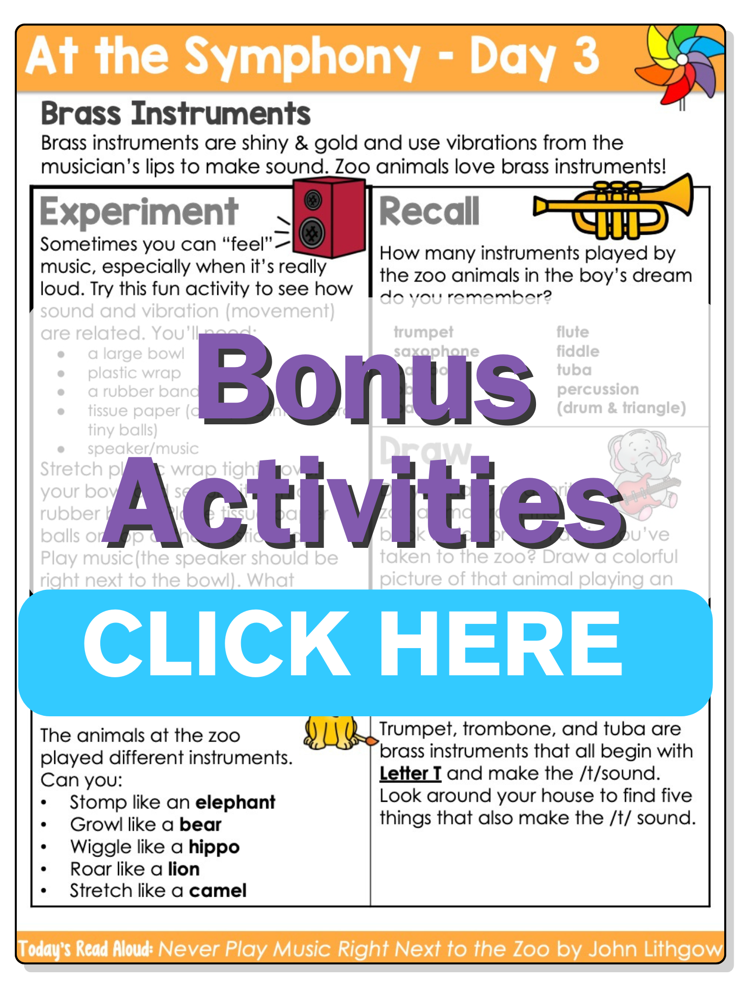 Preschool Music Activities Enrichment Play Pack (3) - Play to Learn ...