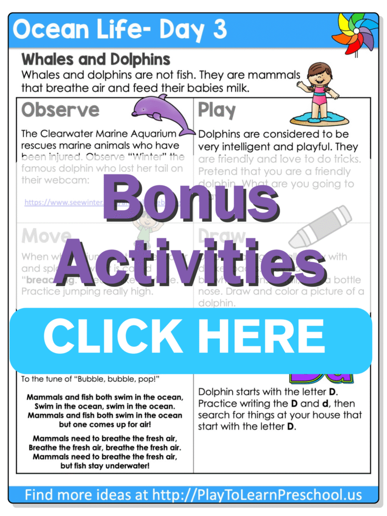 Ocean Theme Preschool Circle Time - Play to Learn Preschool