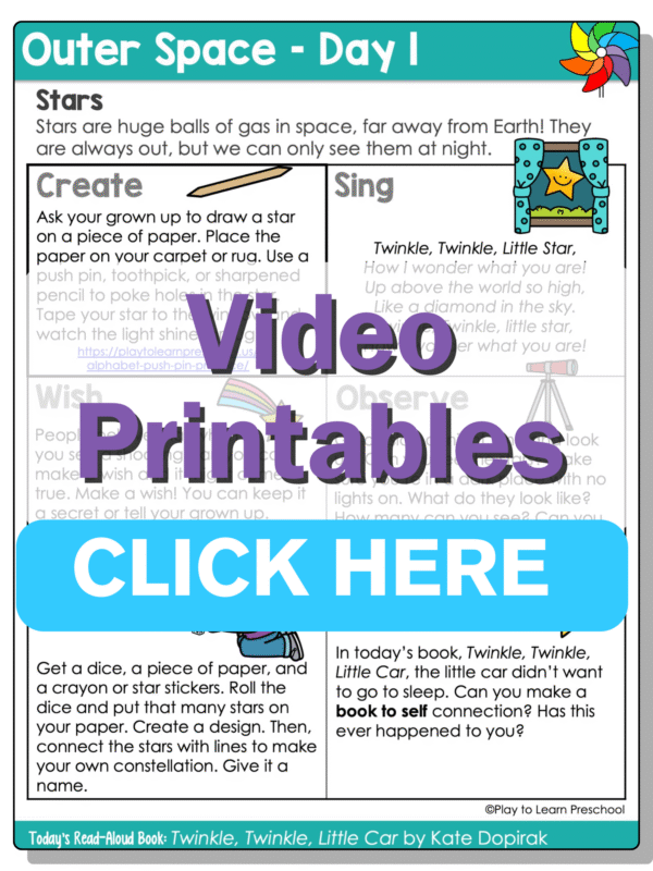Preschool Outer Space Circle Time - Play to Learn Preschool