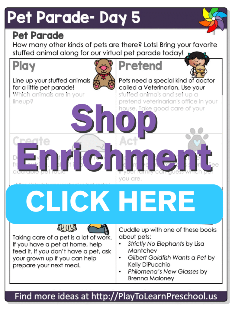 Pets Preschool Theme for Circle Time - Play to Learn Preschool