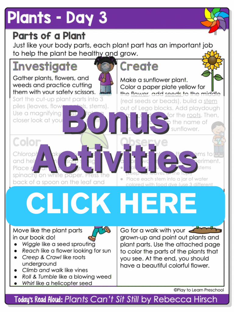 Preschool Plants Circle Time - Play to Learn Preschool
