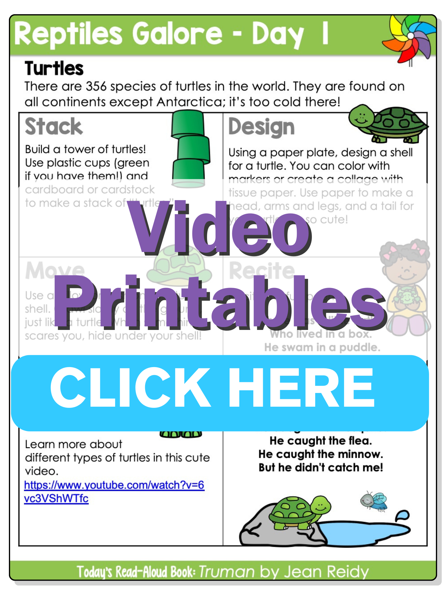 Preschool Reptile Activities Enrichment Play Pack - Play to Learn Preschool