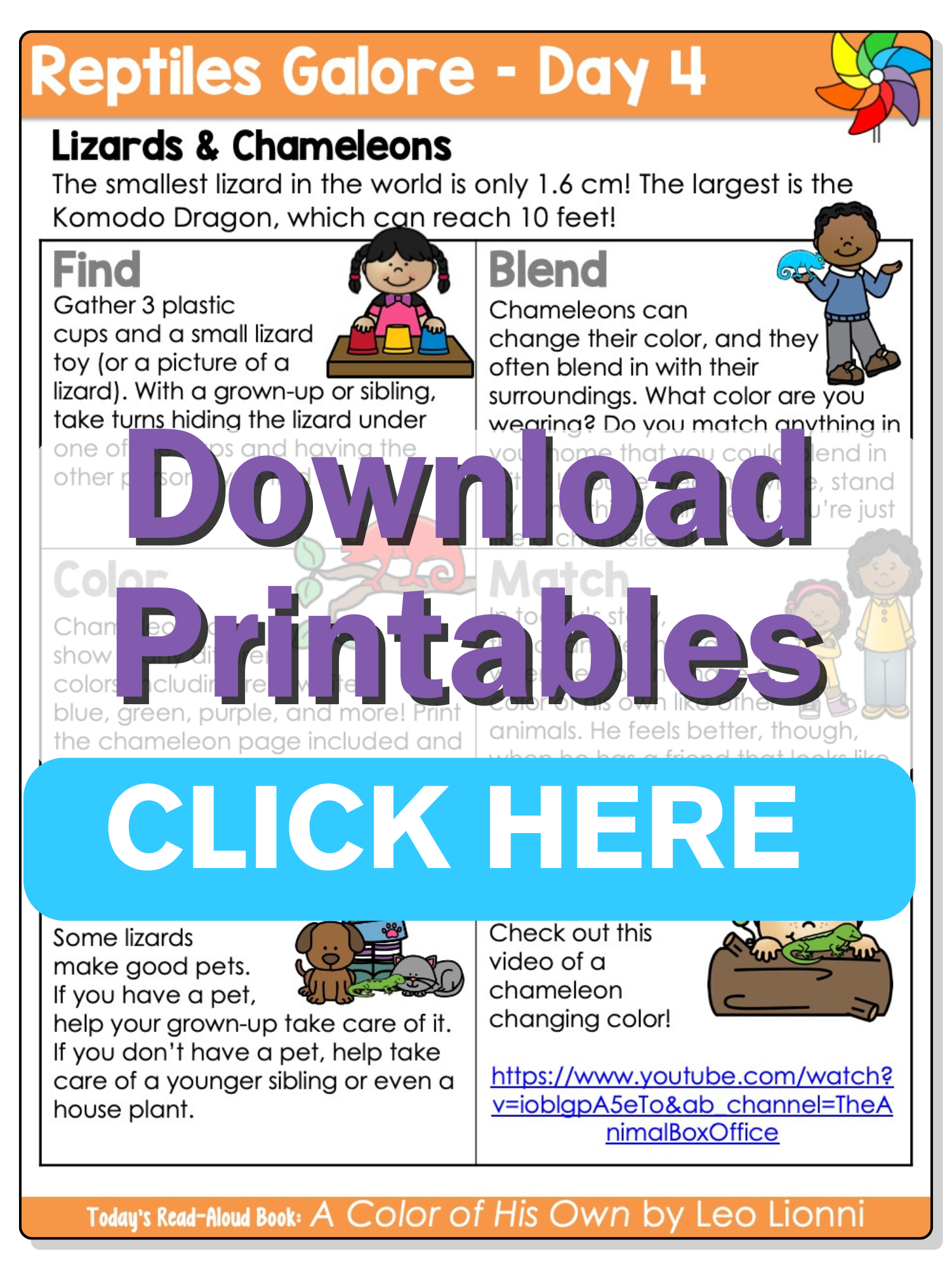 Preschool Reptile Activities Enrichment Play Pack (4) - Play to Learn ...
