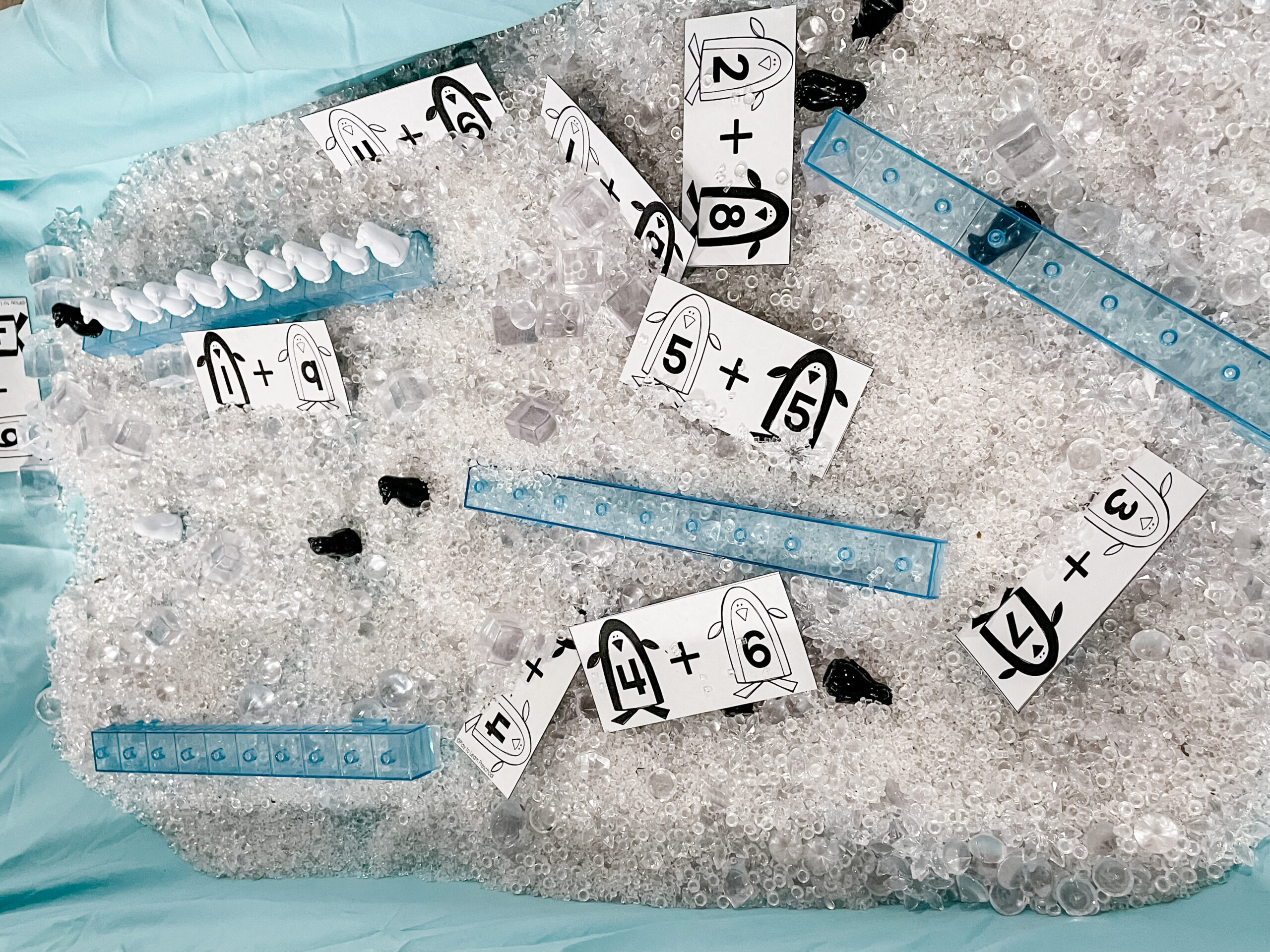 Penguin Winter Sensory Bin - Play to Learn Preschool
