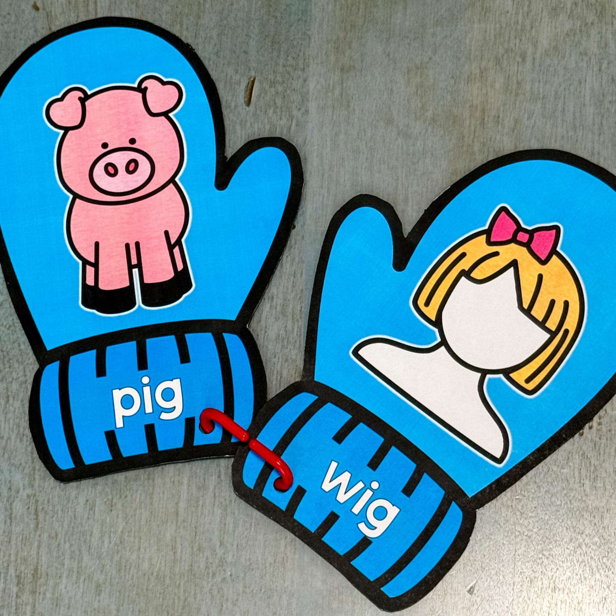 Winter Mitten Rhyming Cards - Play to Learn Preschool