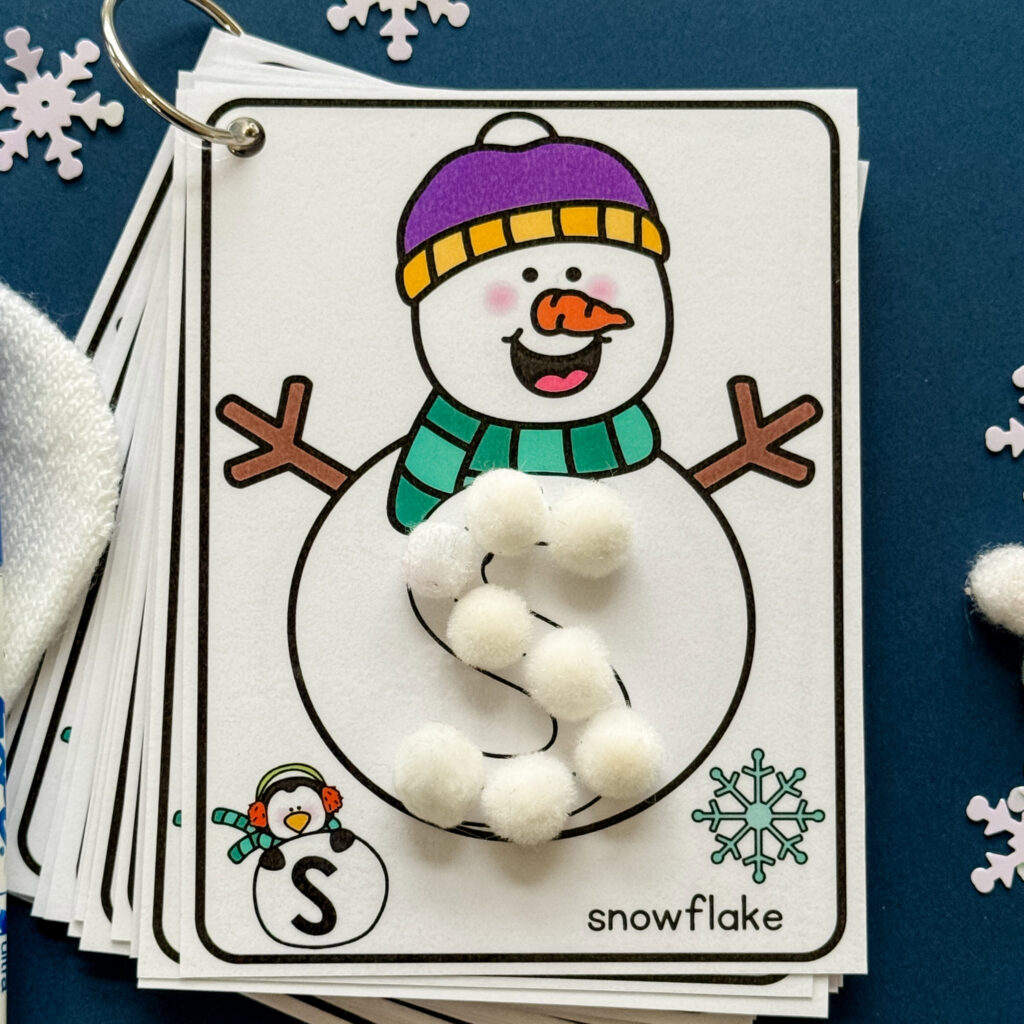 Snowman Writing Cards for Preschool Literacy Learning - Play to Learn ...