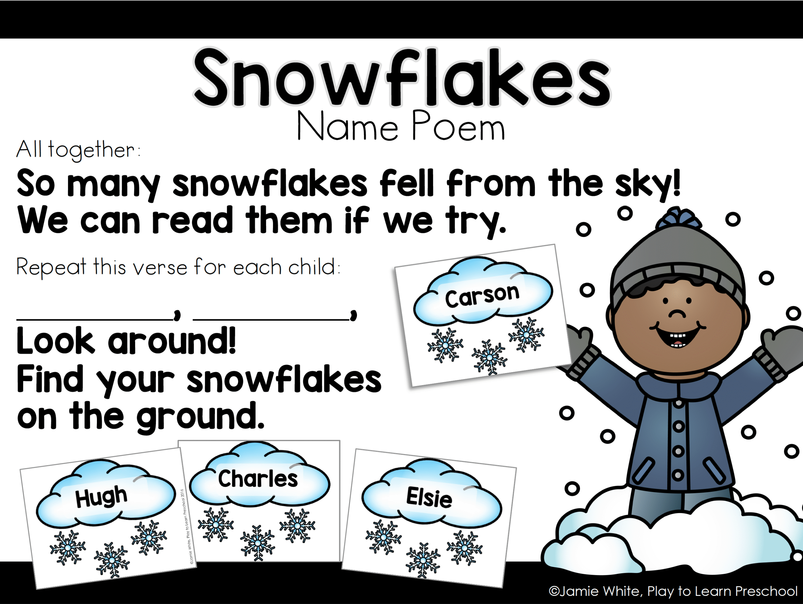 Snowflake poem for preschool - Play to Learn Preschool