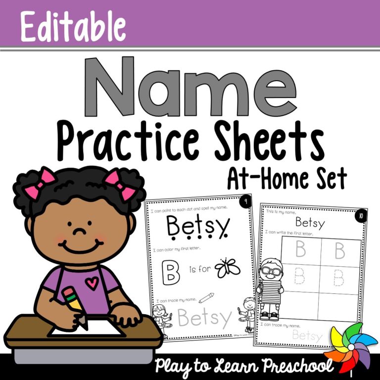 Fun and Engaging Name Practice Sheets for Preschoolers