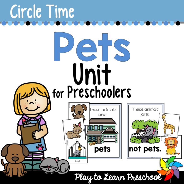 Pets Circle Time Unit for Preschool - Play to Learn Preschool Preschool