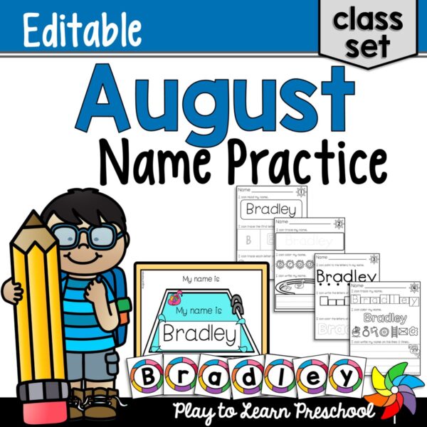 August Name Activities for Preschoolers - Play to Learn Preschool