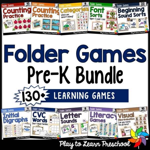 Preschool Folder Games Bundle Alphabet Reading Number Activities ...