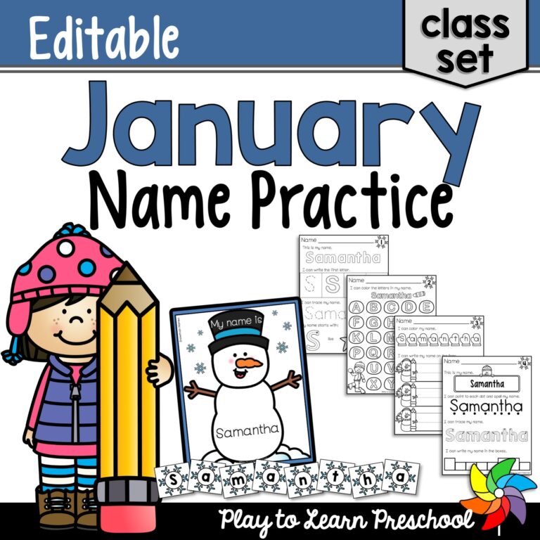 January Name Activities for Preschoolers - Play to Learn Preschool