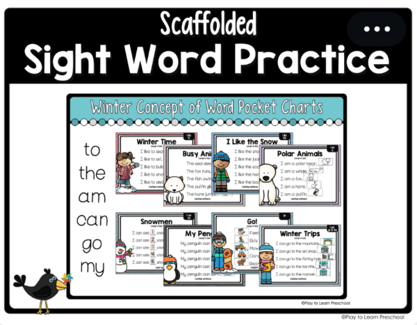 Winter Pocket Charts for Preschoolers - Play to Learn Preschool