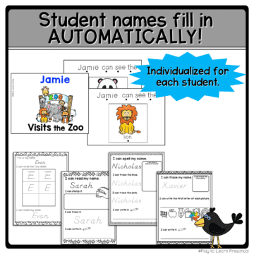 Name Activities Bundle Editable Literacy Practice for Preschool and ...