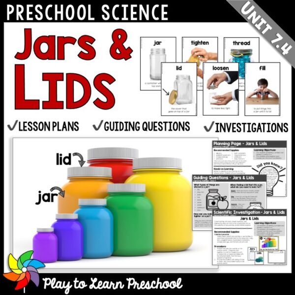 Jars & Lids Preschool Science Center - Play to Learn Preschool