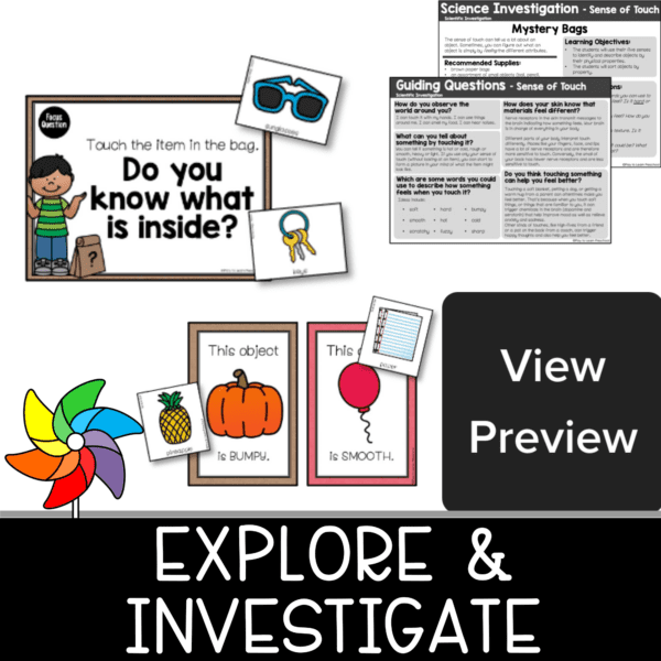 Sense of Touch Preschool Science Center - Play to Learn Preschool