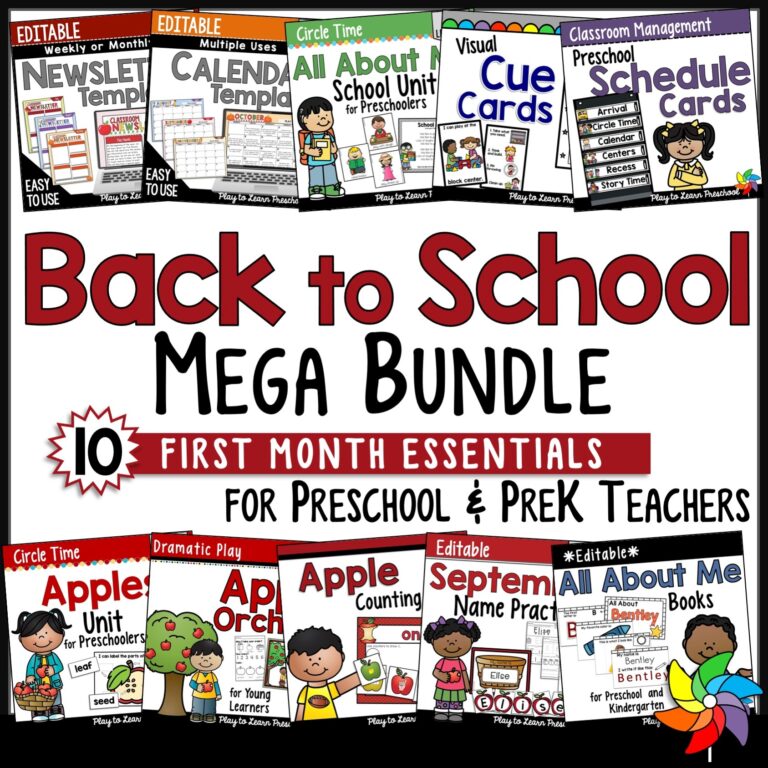 *Back to School Activities | Mega BUNDLE for Preschool and Pre-K - Play ...
