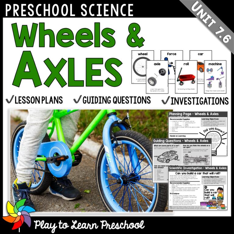 Wheels & Axles Preschool Science Center - Play to Learn Preschool