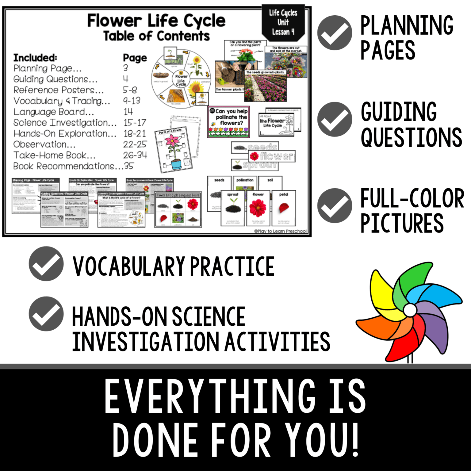 Flower Life Cycle Science Center Thumbnail 1 - Play to Learn Preschool